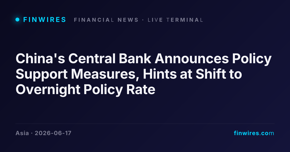 China's Central Bank Announces Policy Support Measures, Hints at Shift ...